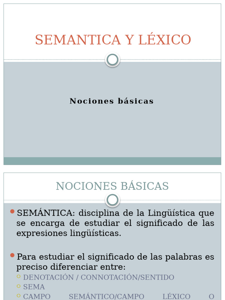 Semántica y Léxico 080123 | PDF | Palabra | Léxico