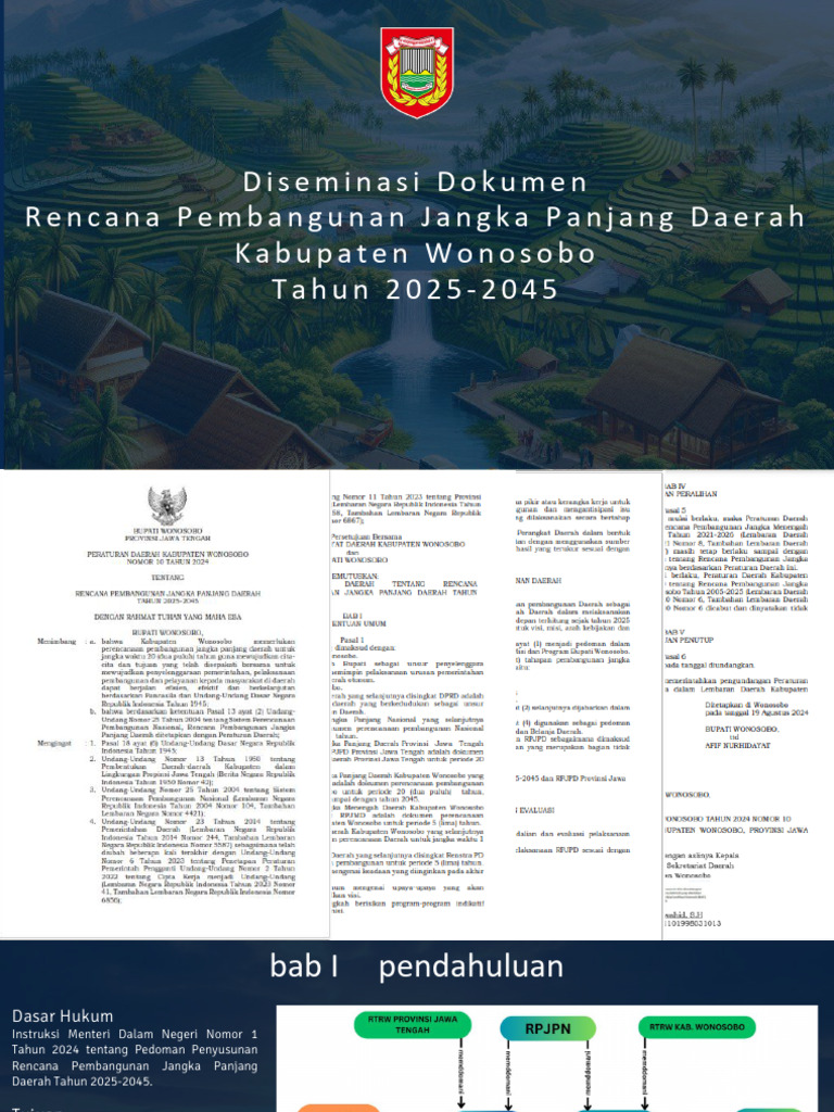 Diseminasi Dokumen RPJPD Kabupaten Wonosobo Tahun 2025-2045 | PDF