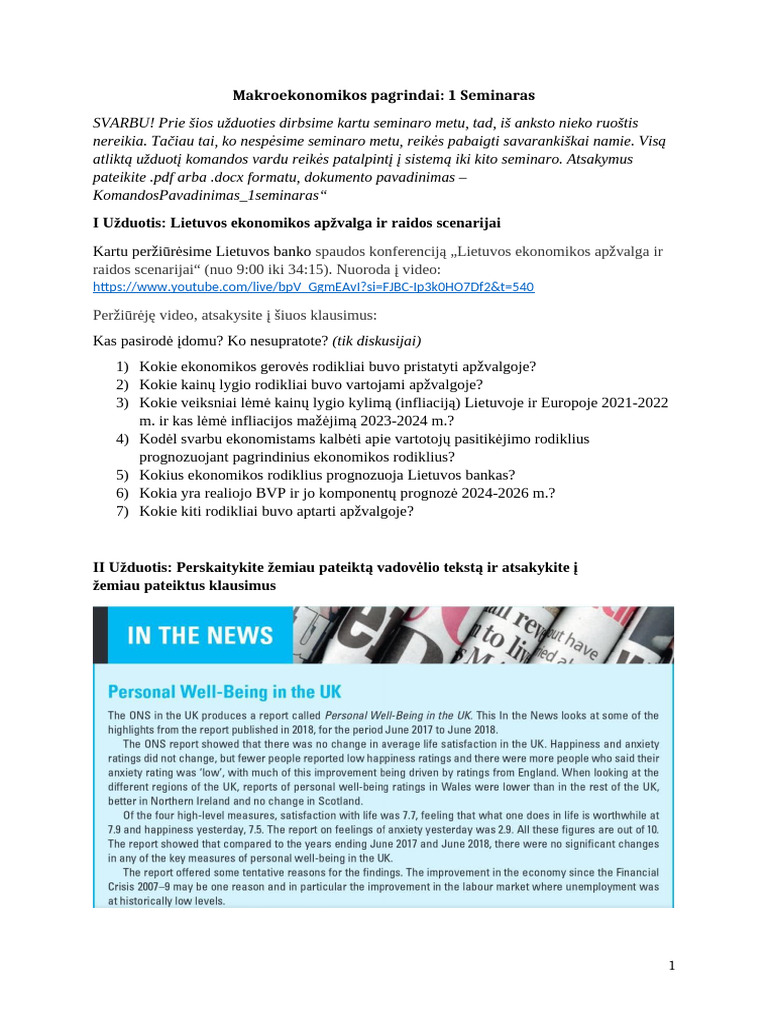 1 Seminaras Užduotys 2024 | PDF