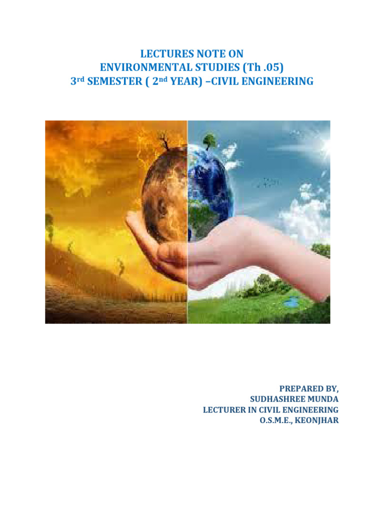 2 Lectures-Note-Environmental-Studies-3rd-Sem | PDF | Tsunami | Waste