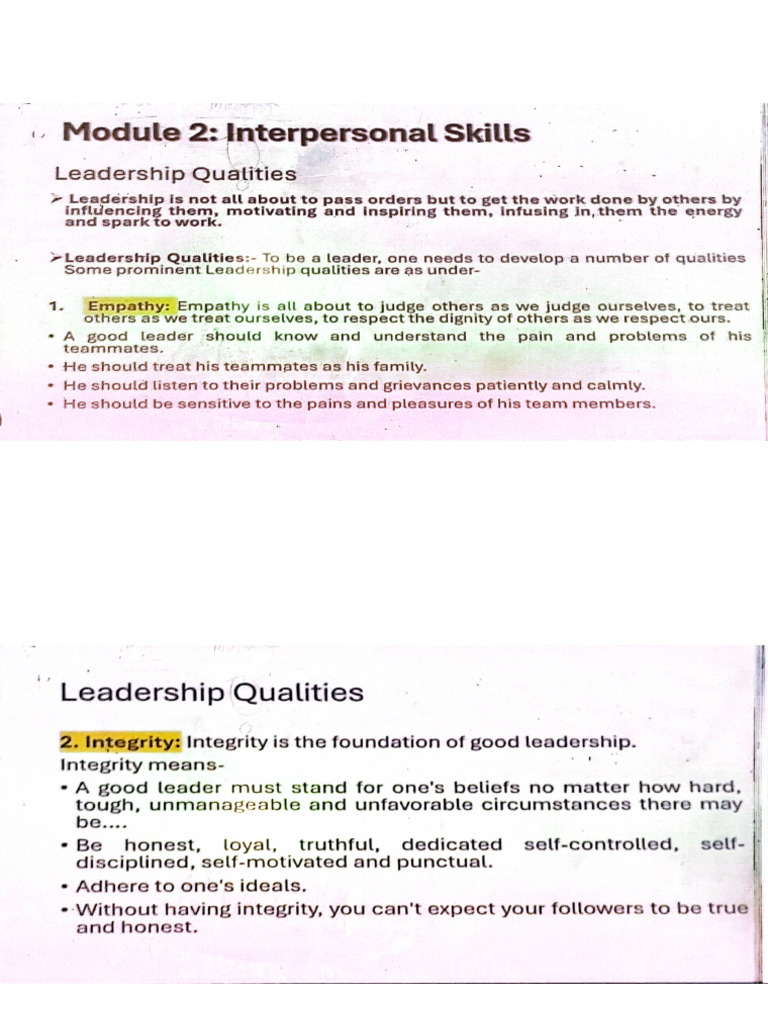 Module 2 Enterpersonal Skills | PDF
