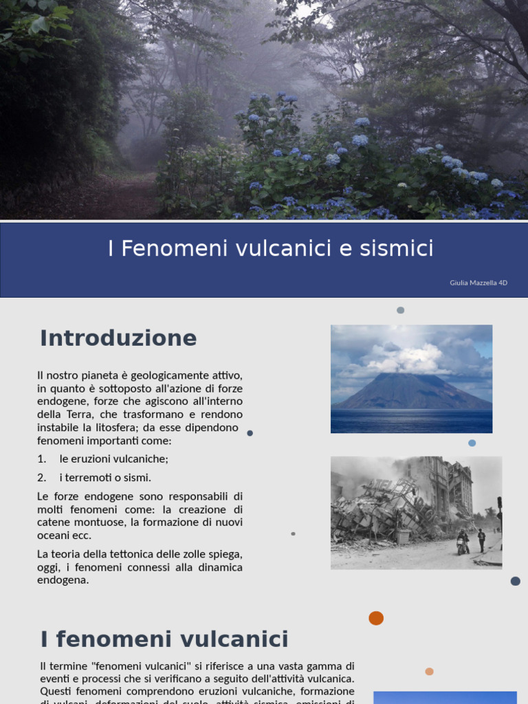 I Fenomeni Vulcanici e Sismici | PDF
