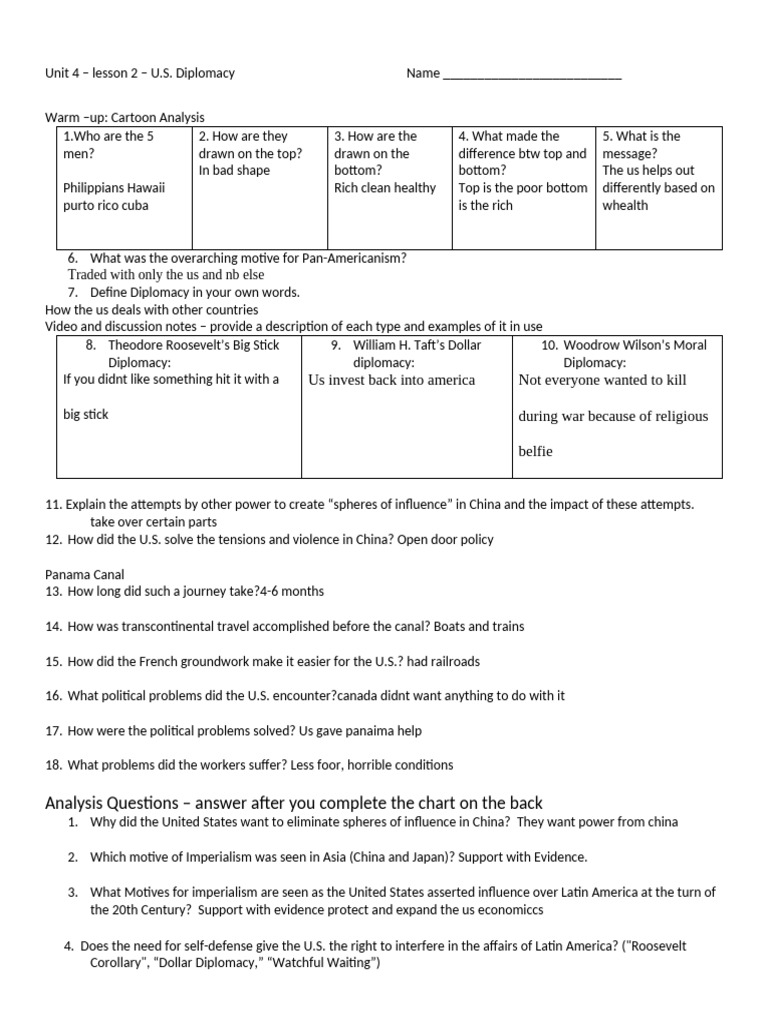 Lesson 2 U.S. Diplomacy & Imperialism (5) | PDF | The United States ...