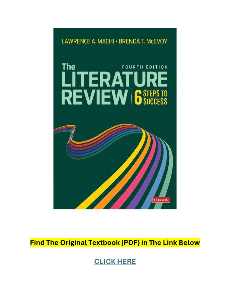The Literature Review Six Steps To Success 4th Edition TEXTBOOK | PDF ...