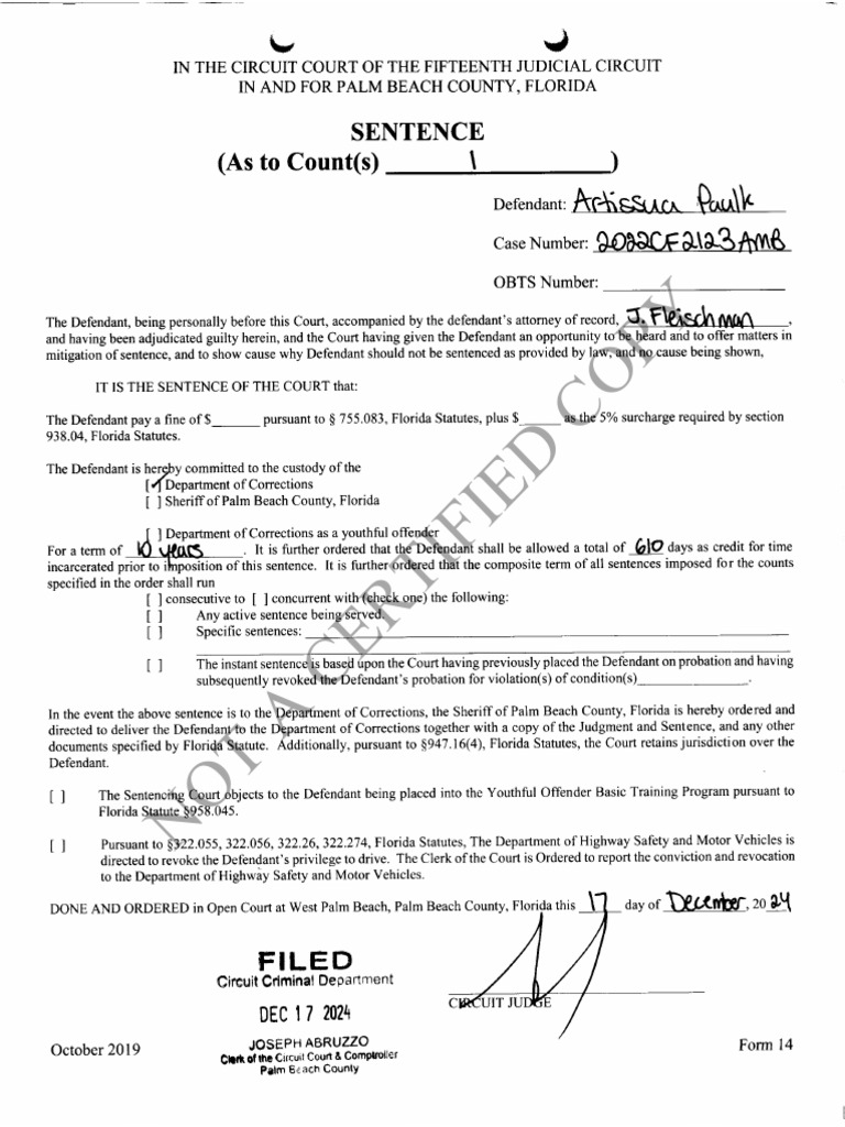Sentencing Document | PDF