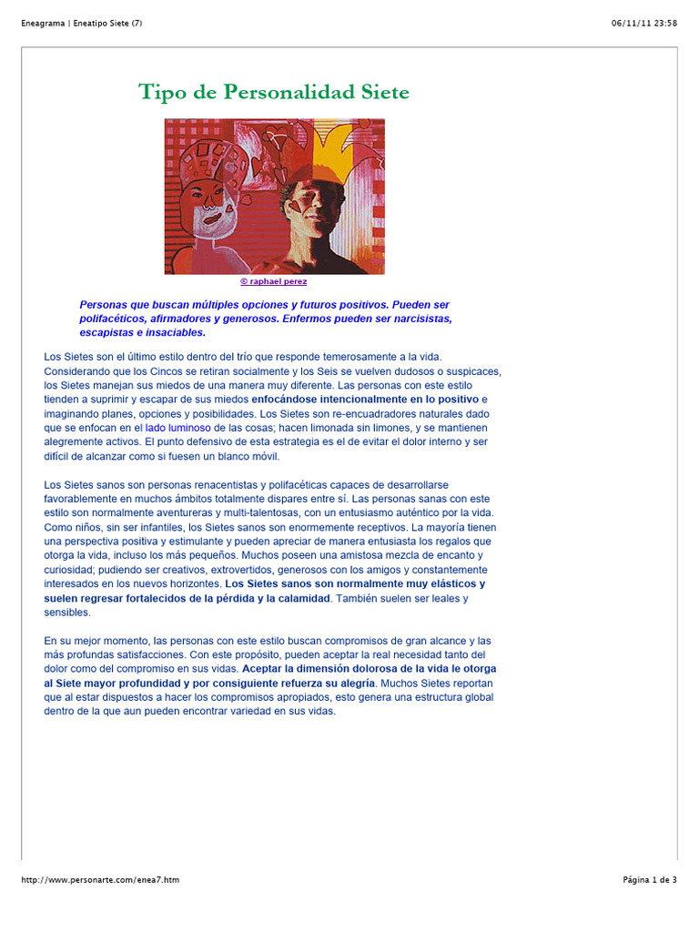 Características del Eneatipo Siete | PDF | Eneagrama de la personalidad ...