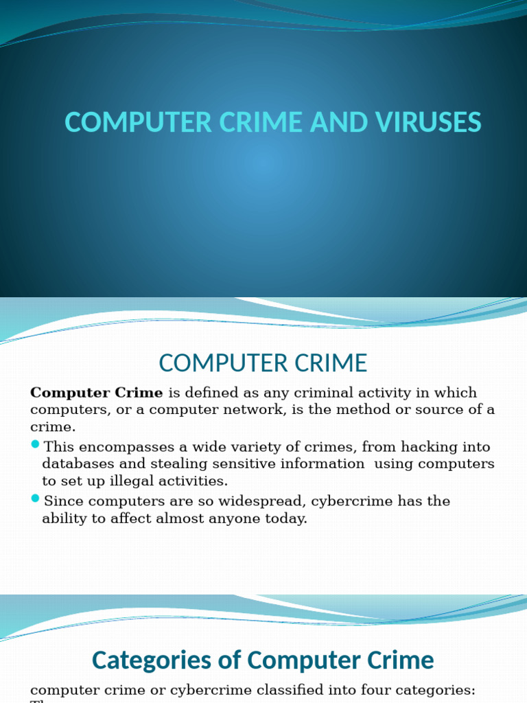 Computer Crime and Viruses | PDF | Cybercrime | Security Hacker
