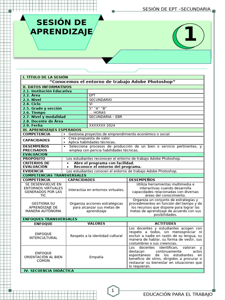 5º Ses Act 1 - Ept 2024 | PDF | Maestros | Evaluación
