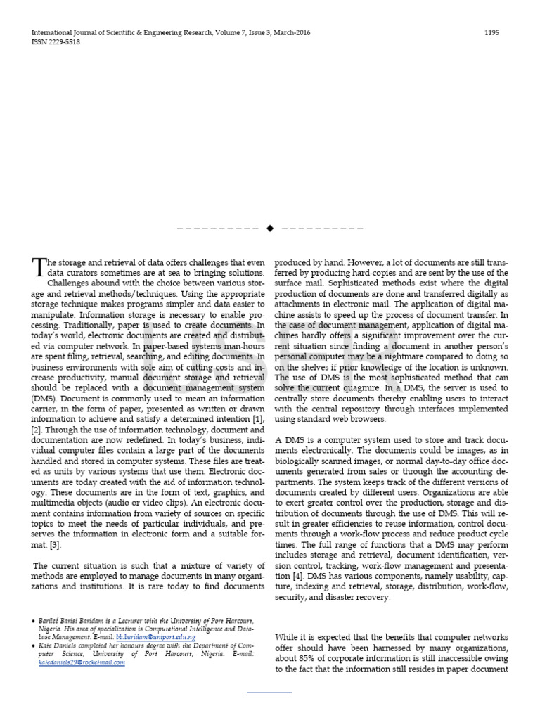 Adopting The Object Oriented Paradigm in Document Management | PDF ...