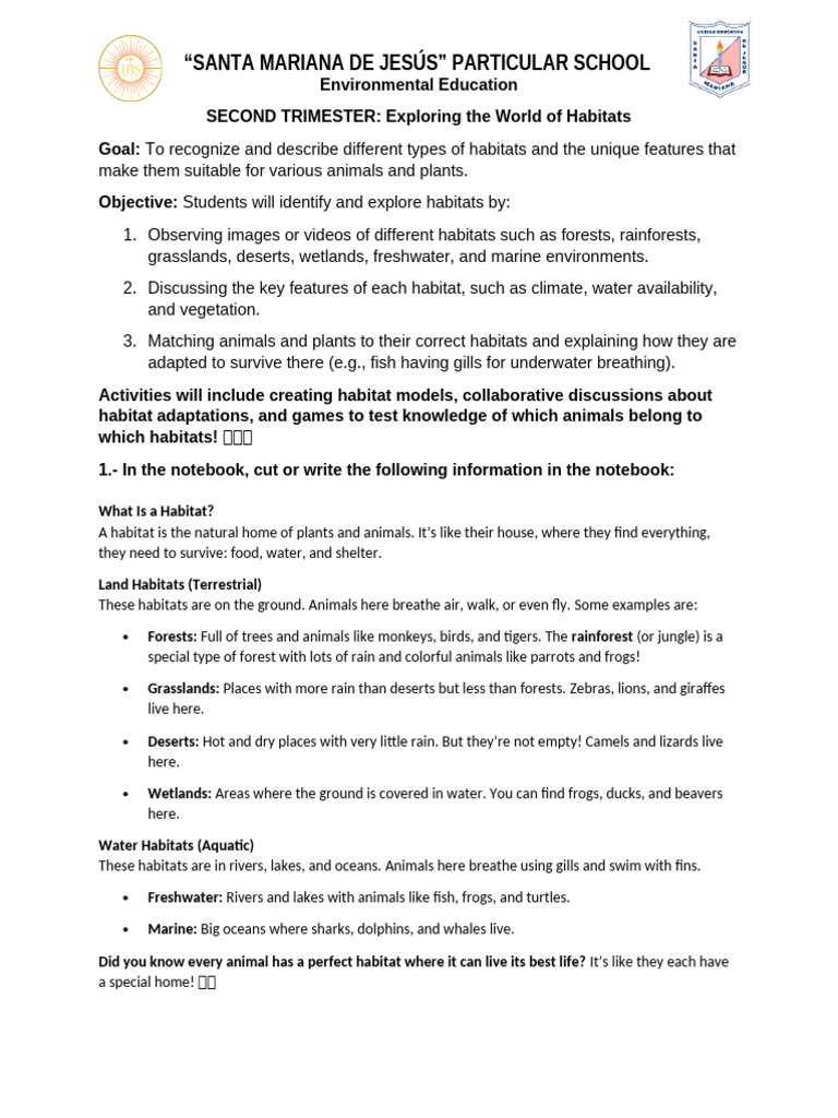Exploring Habitats for Kids | PDF | Habitat | Wetland