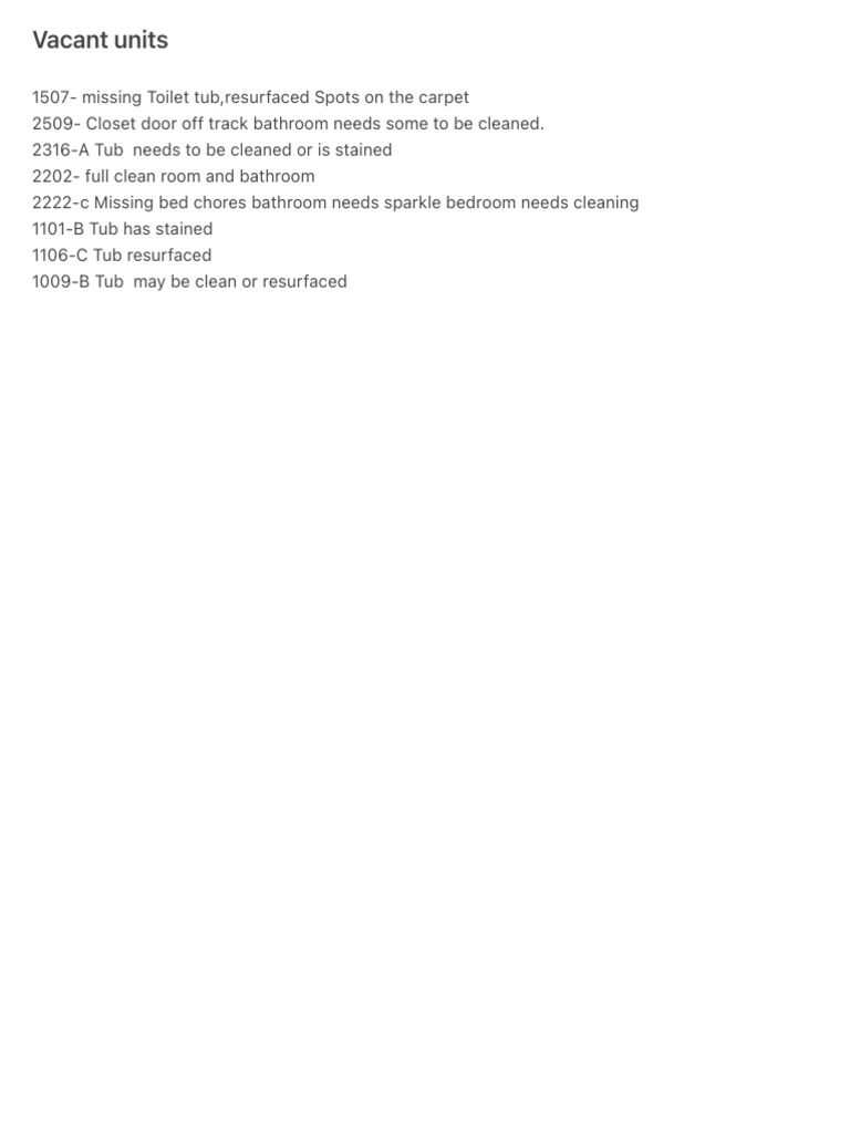 Vacant Units 4 | PDF