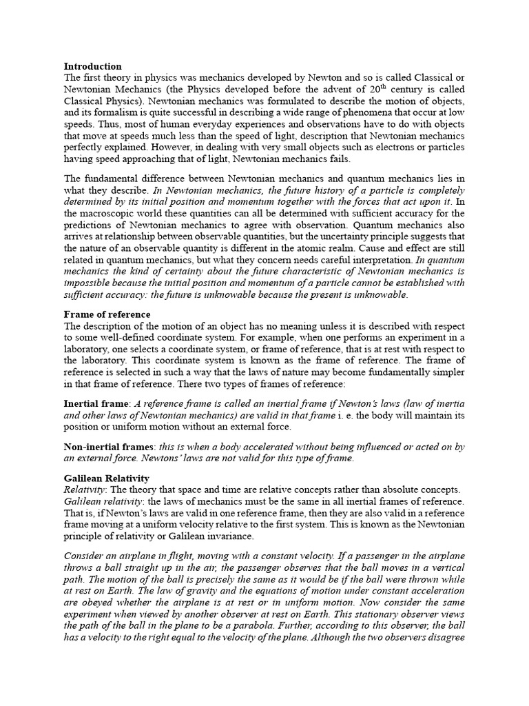 Phy201 Part A B Pdf Classical Mechanics Luminiferous Aether