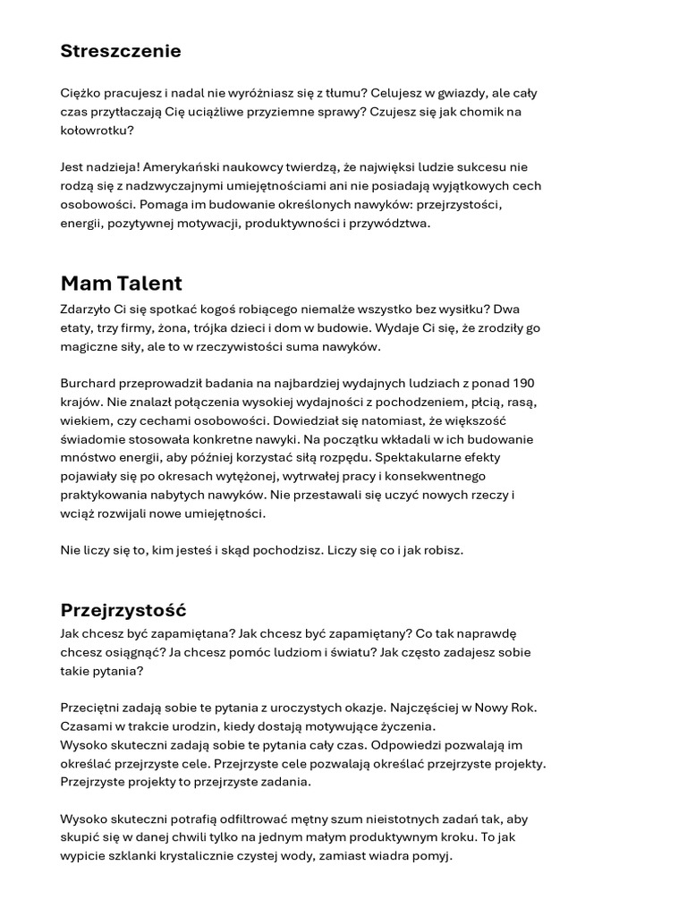 #1 High Performance Habits | PDF