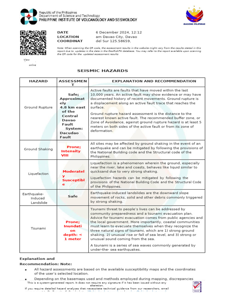 Comsoft Hazard-Assessment-Report | PDF | Tsunami | Earthquakes