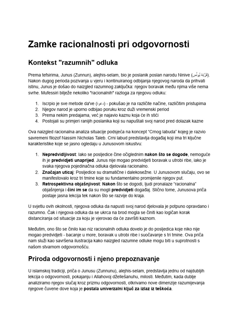 Zamke Racionalnosti Pri Odgovornosti | PDF