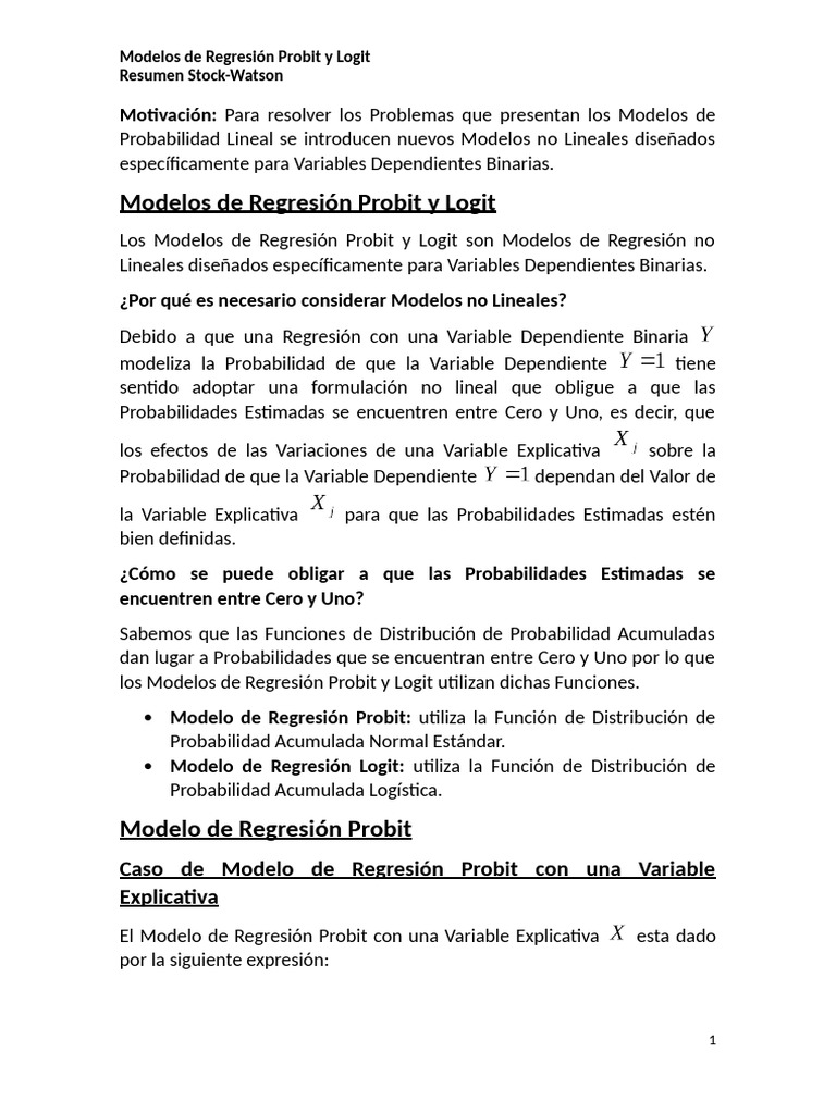 Modelos de Regresión Probit y Logit | PDF | Análisis de regresión | Teoría de la estimación