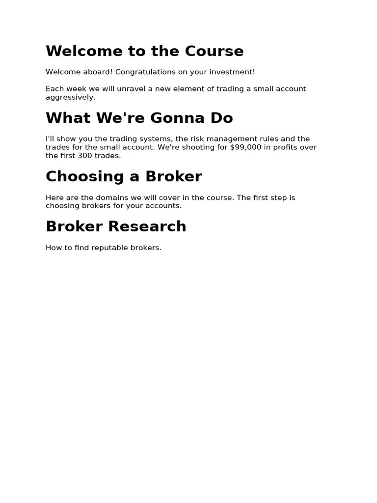 Welcome to the Course | PDF