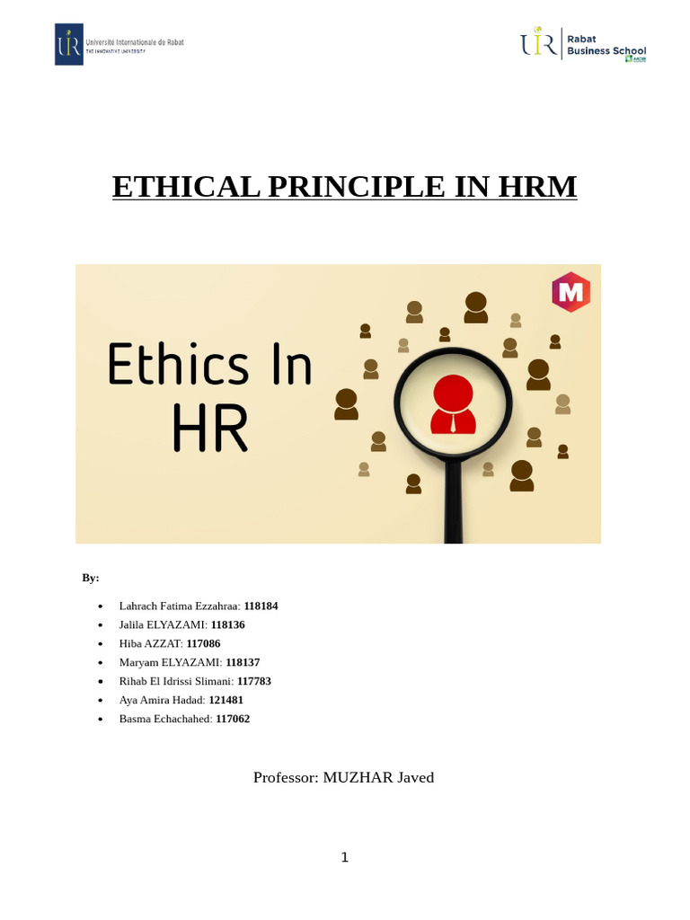 Ethical HRM for Professionals | PDF | Human Resource Management ...