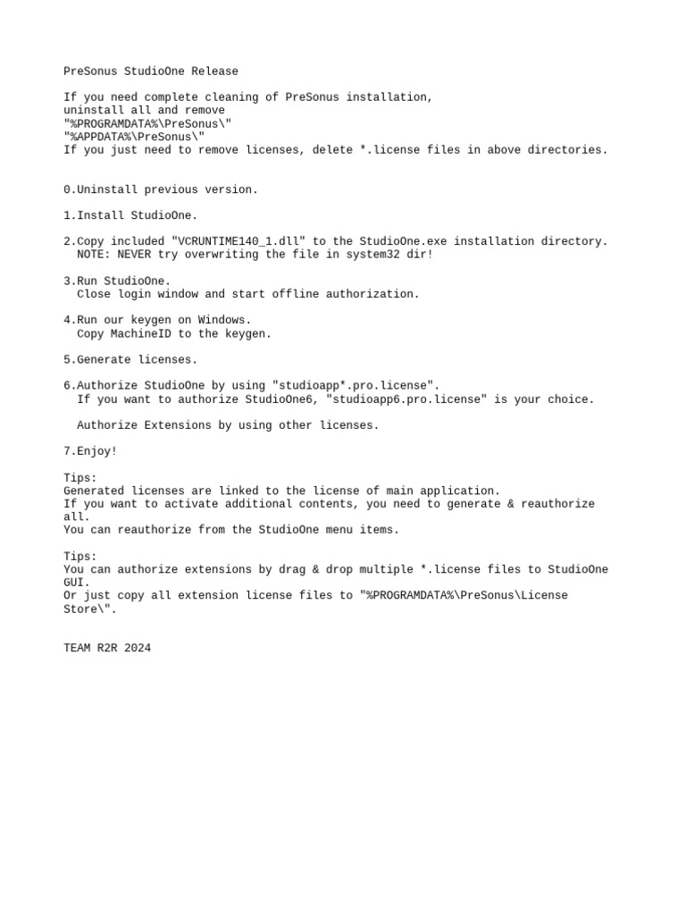 Studio One Installation and Authorization Guide | PDF