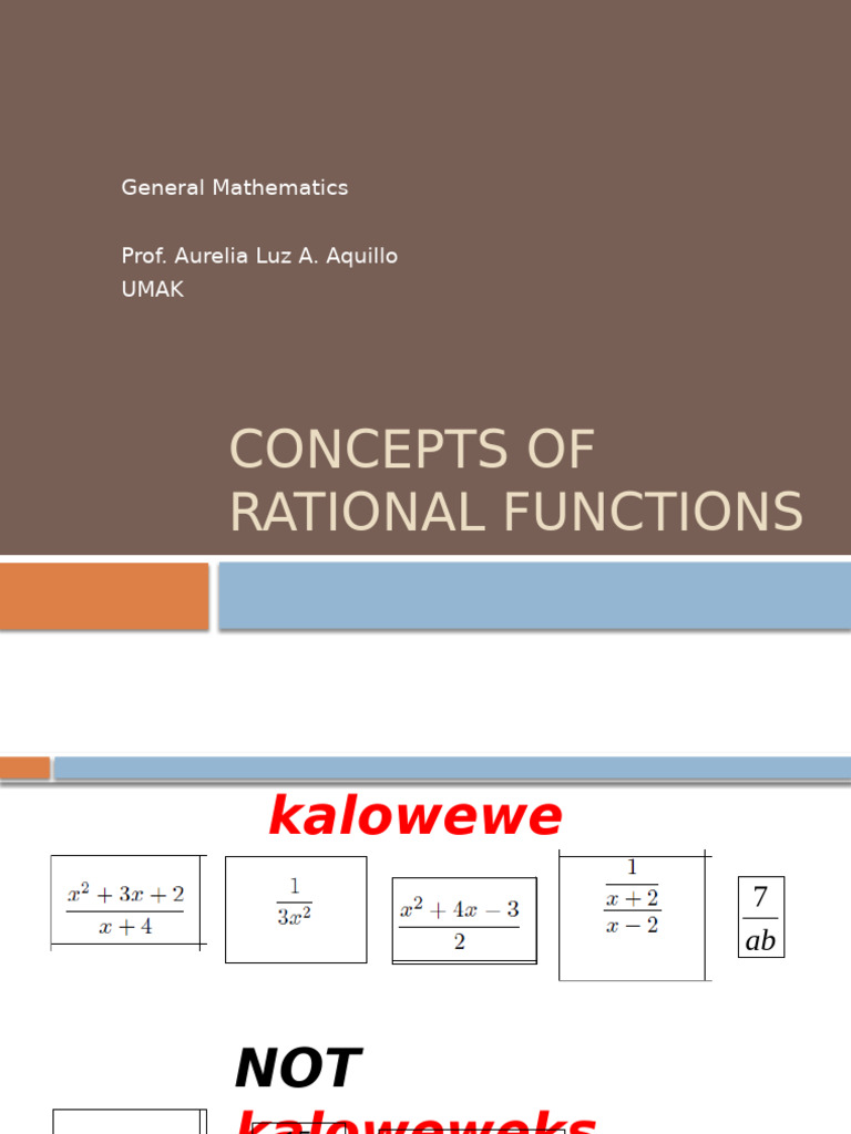 Concepts of Rational Functions- No Background Colors | PDF | Equations ...