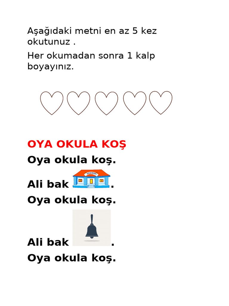 Oya Okula Koş Metin | PDF