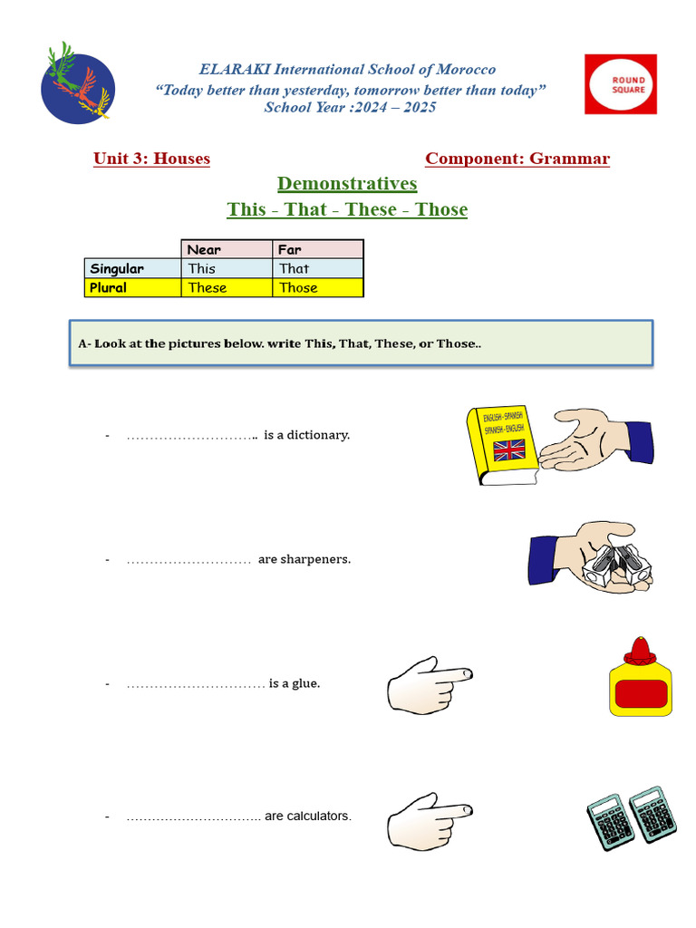 Demonstratives This - That - These - Those | PDF