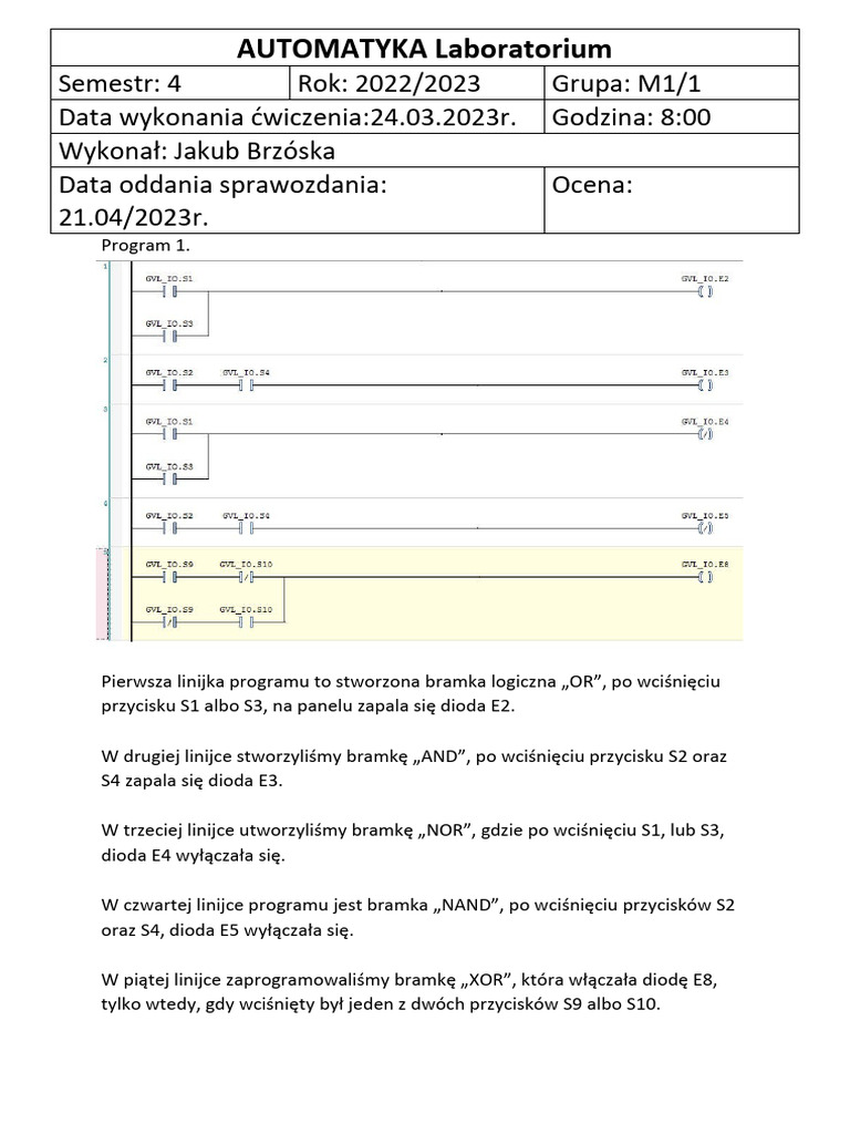 Sprawko Automatyka | PDF