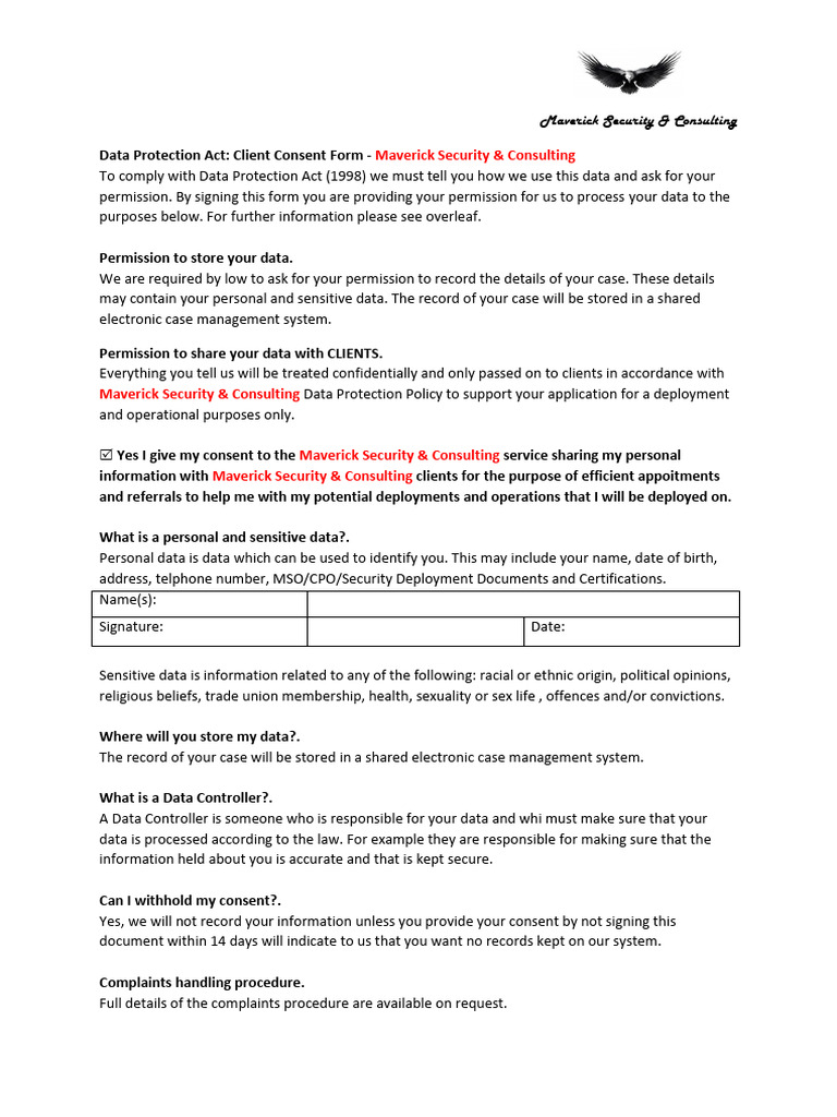 Maverick Security DPF | PDF | Information Privacy | Information Sensitivity