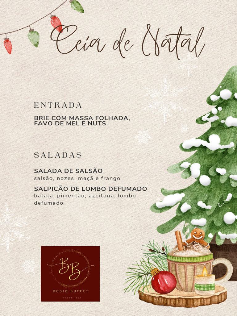 Cardápio Ceia de Natal 2024 Bosio Buffet (1) | PDF