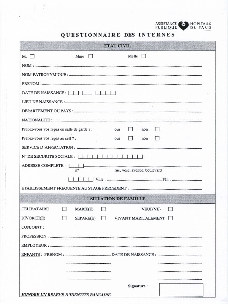 Questionnaire INTERNES Et FFI | PDF