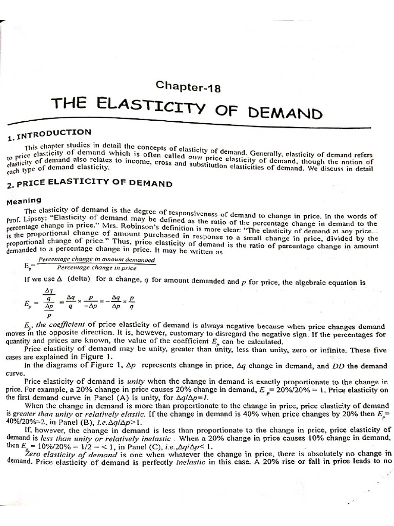 The Elasticity of Demand | PDF
