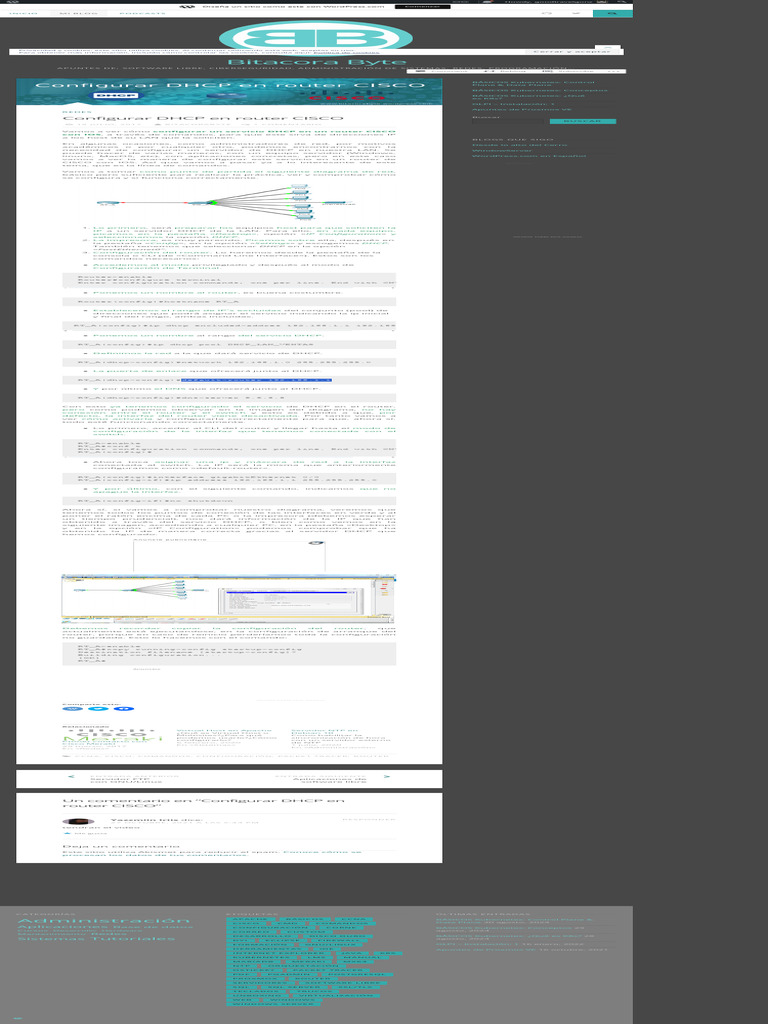Configurar DHCP en Router CISCO - Bitacora Byte | PDF | Dirección IP | Cookie HTTP