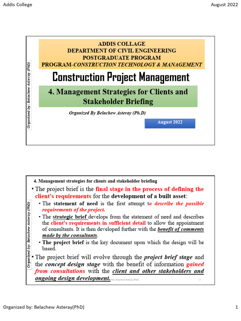 Client Management Strategies in Construction | PDF | Strategic Planning ...