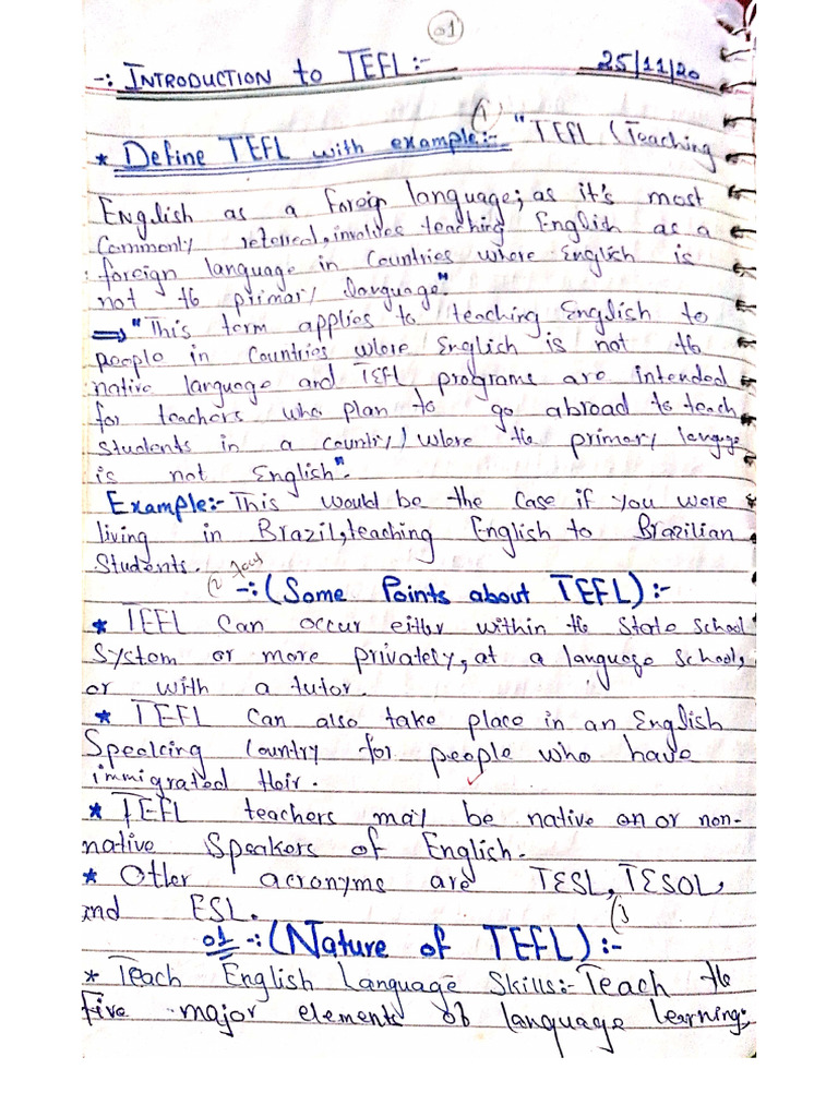 Tefl Notes | PDF