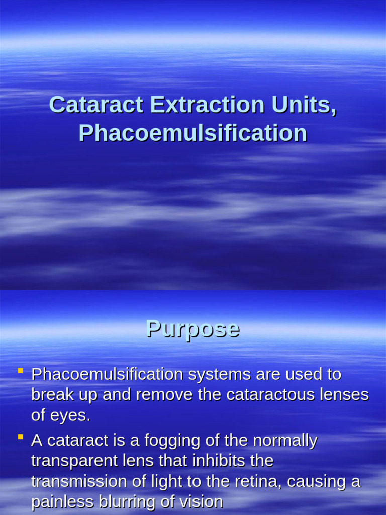 Cataract Extraction Units, | PDF | Centrifugation | Centrifuge