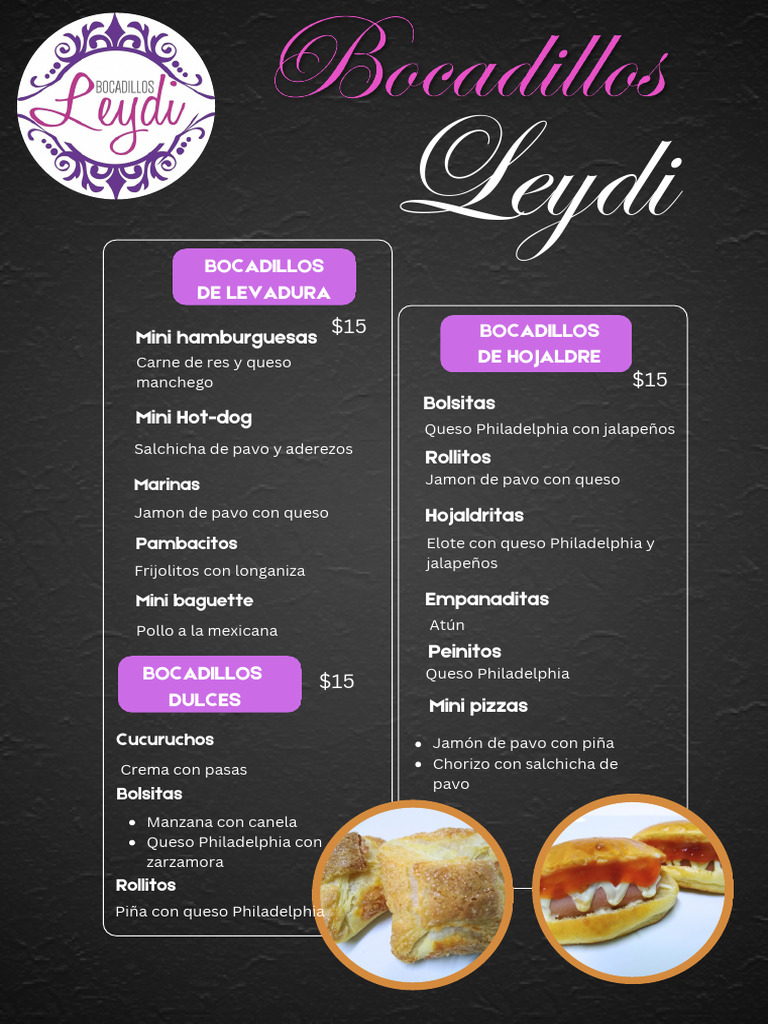 Bocadillos menú | PDF
