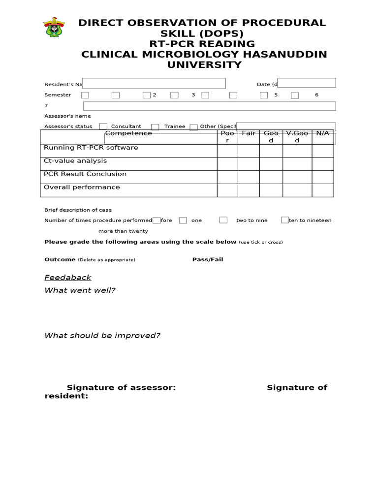 DOPS RT-PCR Reading_Jan 2024 | PDF