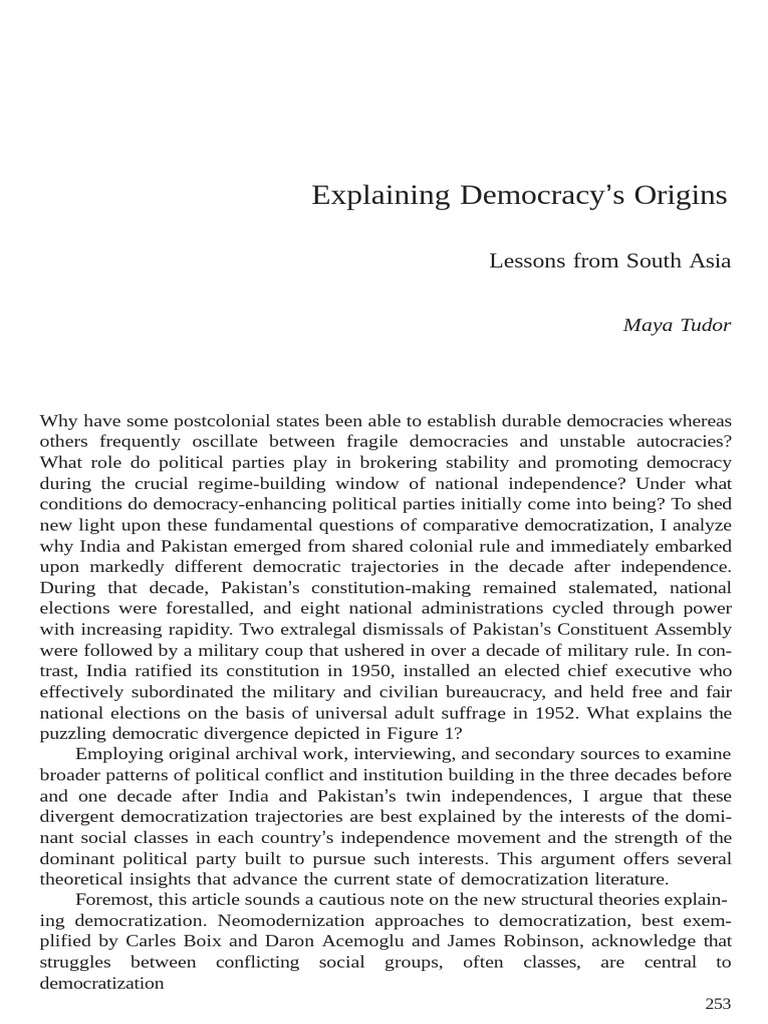 India vs. Pakistan: Democracy's Divergence | PDF | Democratization ...