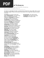 Ology List of Sciences | PDF | Cell Biology | Pathology