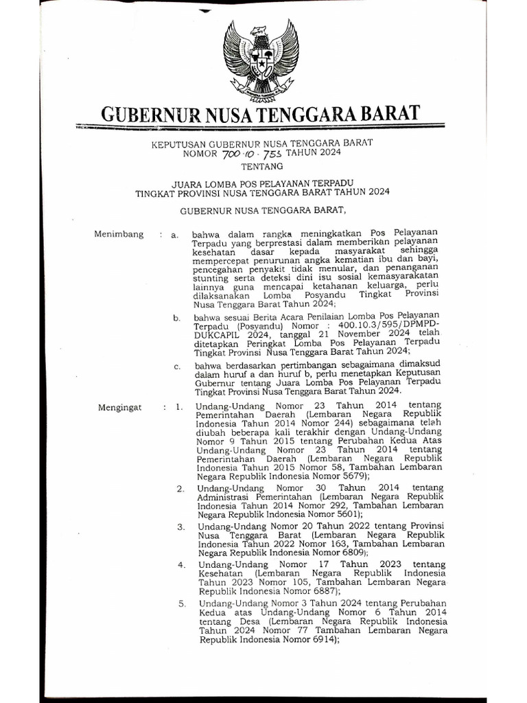 SK Juara Lomba Posyandu TH 2024 | PDF