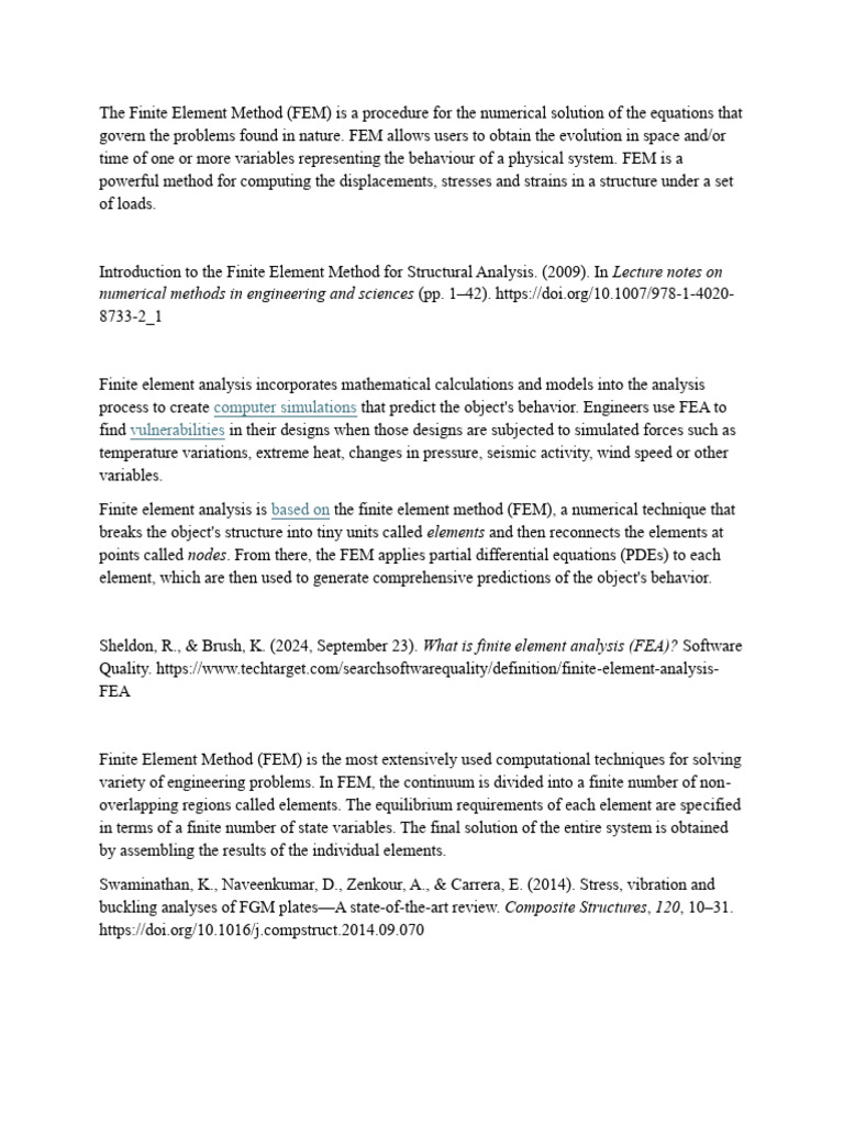FEM Rrls | PDF | Finite Element Method | Applied And Interdisciplinary ...