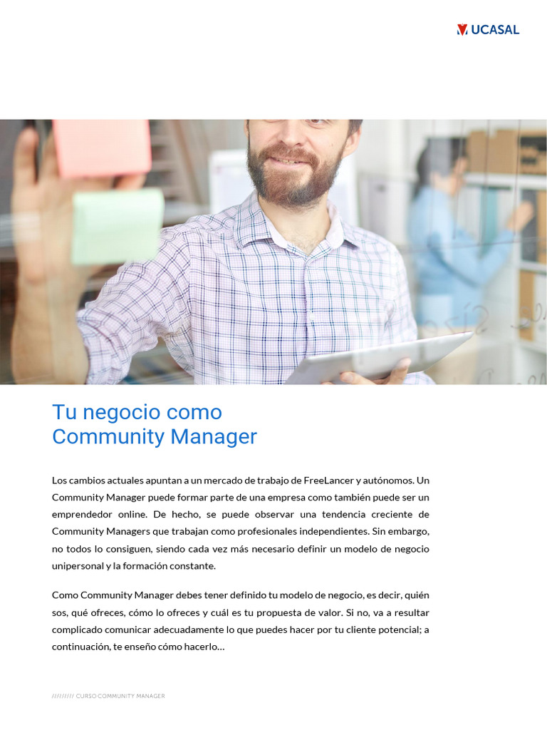 Tu Negocio Como Community Manager Pdf Publicidad Marketing