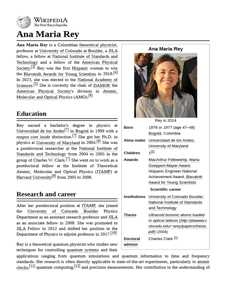 Ana_Maria_Rey | PDF | Physical Sciences | Quantum Mechanics