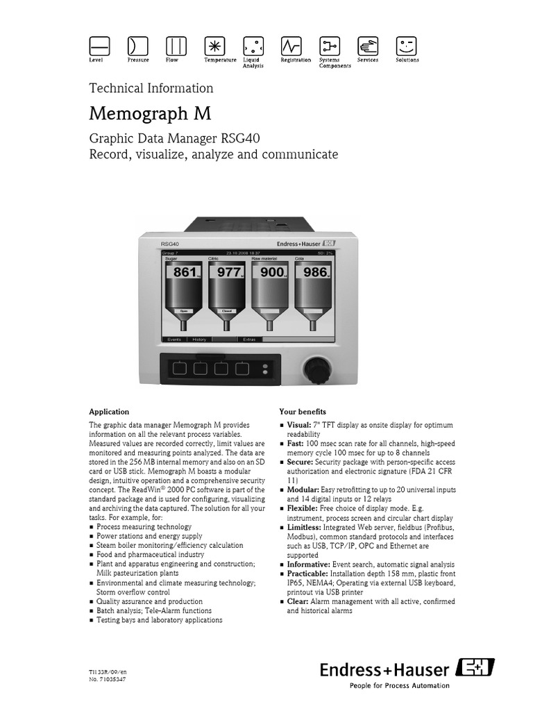 Memograph m | PDF | Usb | Electrical Resistance And Conductance