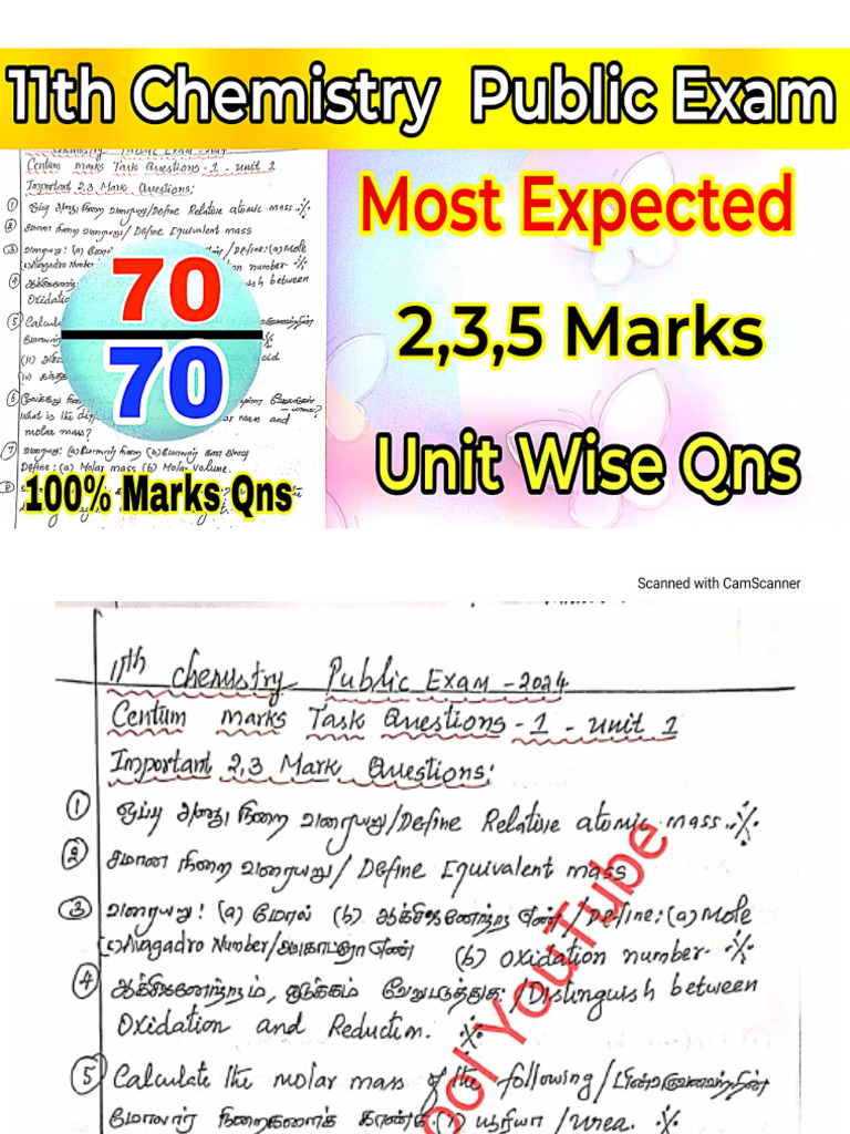 11th Chemistry Important 235 Mark Questions English Medium PDF Download ...