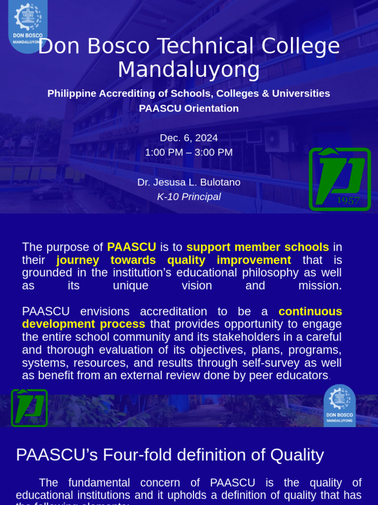 PAASCU Accreditation Overview and Benefits | PDF | Evaluation