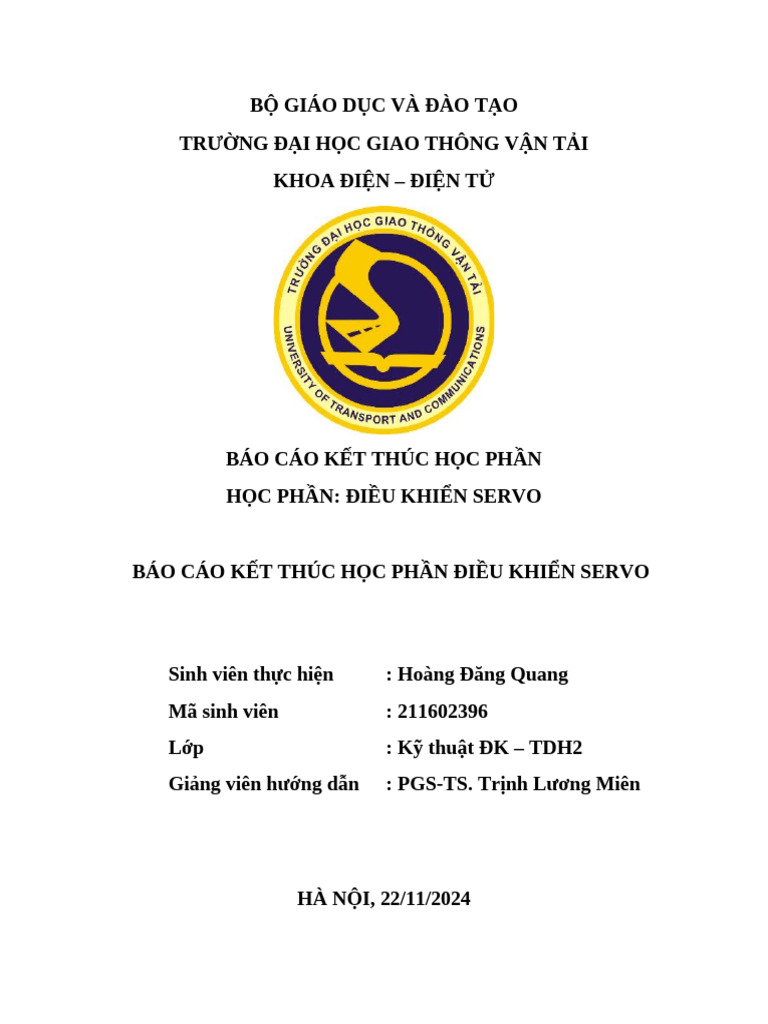 BCTH DK Servo HoangĐăngQuang | PDF