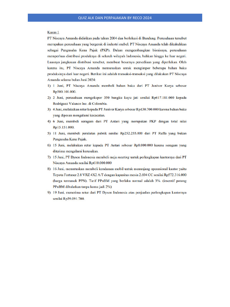 Quiz Reco 20204 | PDF