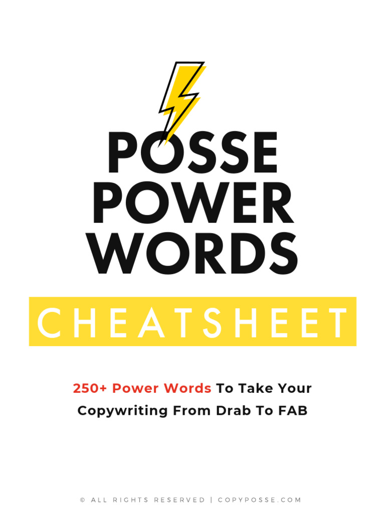 Free Guide Copy Posse Power Words Cheatsheet 2 | PDF | Marketing ...