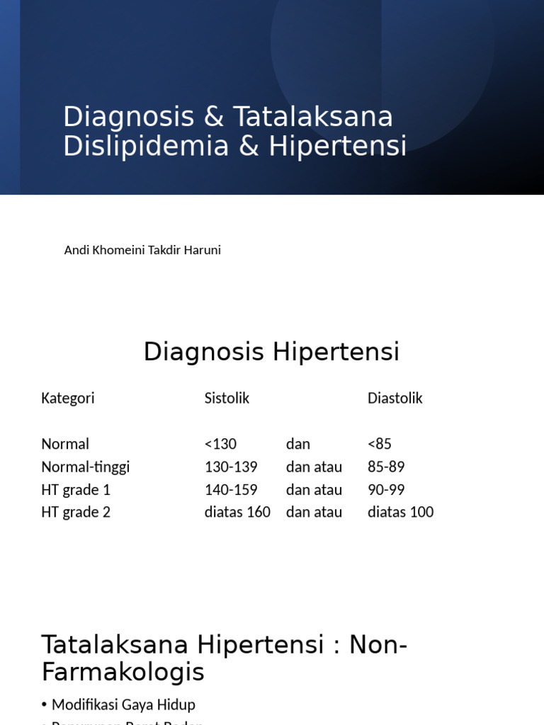 Dislipidemia Hipertensi POTJI | PDF